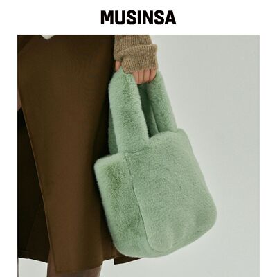 MOLLIOLLI Koya 毛绒迷你托特包 [薄荷] MUSINSA韩国官网直邮进口