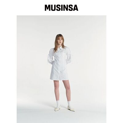 MARGARIN FINGERS PUFF SHIRT 连衣裙（白色） M韩国官网直邮进口