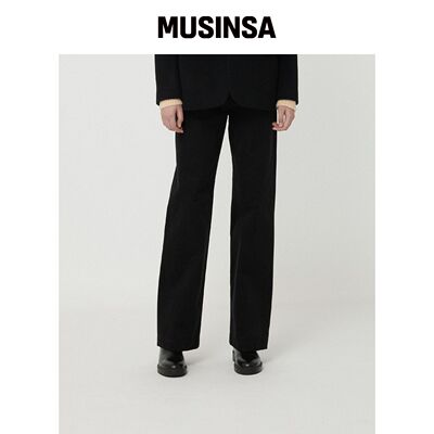 FIELDERS 女款经典磨毛纯棉长裤黑色 MUSINSA韩国官网直邮进口