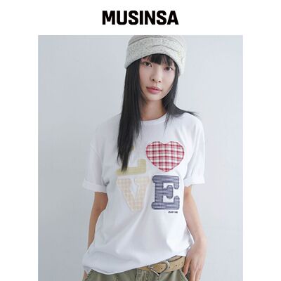 MIMTHEWARDROBE 白色圆领T恤简约短袖 MUSINSA韩国官网直邮进口