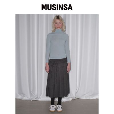 MARGARIN FINGERS STRING PLEATS SKIRT (CHARCO韩国官网直邮进口