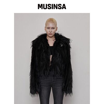 ANIV FUR JACKET BLACK MUSINSA韩国官网直邮进口