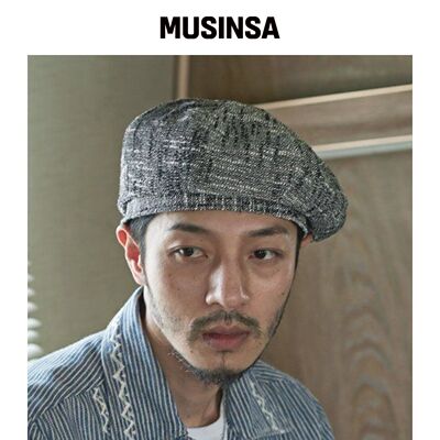 MILLIONAIRE HATS (亚麻) 八角贝雷帽 - 白色 黑韩国官网直邮进口