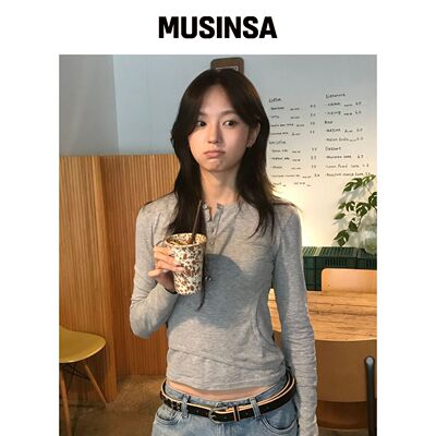 ORDES 双层CUTOUT T恤 - 泥膜 MUSINSA韩国官网直邮进口