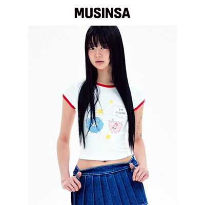 YOUHEE RINGER GRAPHIC T-SHIRT 象牙白 MUSINSA韩国官网直邮进口