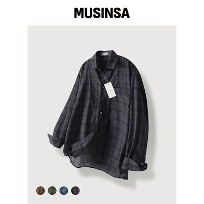 MOOD INSIDE 复古皱纹格纹衬衫_4色 MUSINSA韩国官网直邮进口