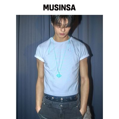 LECYTO Binary Hussar T-Shirt_[天蓝色] MUSINS韩国官网直邮进口
