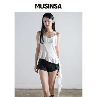 MAGORENSEOUL OBLIQUE LUPL CAMISOLE TOP WHITE韩国官网直邮进口