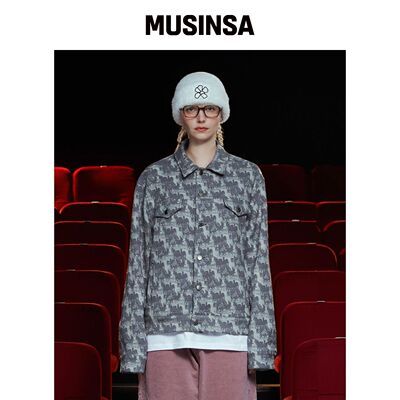 UNALLOYED 波浪提花外套 / 泥膜 MUSINSA韩国官网直邮进口