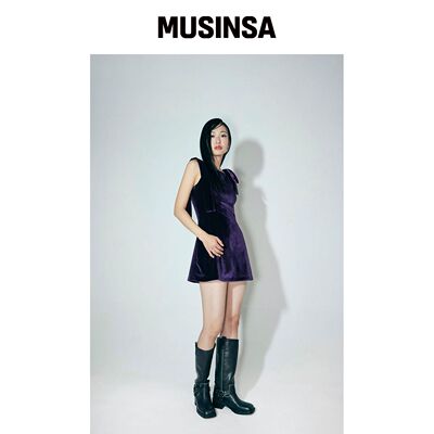 CAPRICIEUX 天鹅绒缎带裙（紫色） MUSINSA韩国官网直邮进口