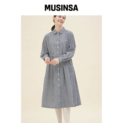 CHIQUITA 格纹衬衫连衣裙海军蓝 251204CNV MUSI韩国官网直邮进口
