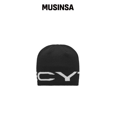 LECYTO logo提花毛线帽_[黑色] MUSINSA韩国官网直邮进口