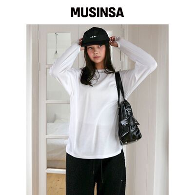 INJIACTIVE Ribbed Oversized Hand Warmer Tee 韩国官网直邮进口