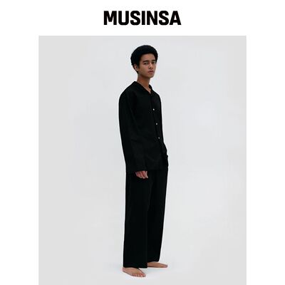 LAZYZ STAY PAJAMAS 长款睡裤 - 全黑 MUSINSA韩国官网直邮进口