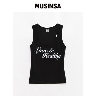 RAWMANTICS LOVE&HEALTH LOGO芒果背心黑色韩国官网直邮进口