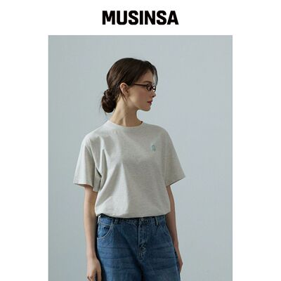 LESHU°M 柔软印花短袖T恤_OATMEAL MUSINSA韩国官网直邮进口