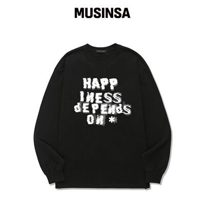 OUSE HAPPINESS 长袖 (DLS029) 黑色 MUSINSA韩国官网直邮进口