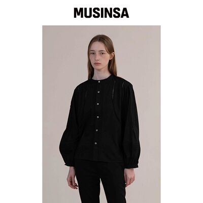 OVEOF Serre Pintuck Blouse_黑色韩国官网直邮进口MUSINSA