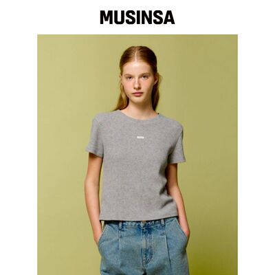 DEPOUND 花卉法兰绒T恤 [泥膜灰]韩国官网直邮进口MUSINSA