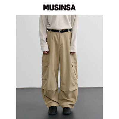 NOUN 水洗卡其工装裤（米色）韩国官网直邮进口MUSINSA
