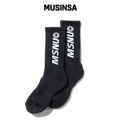 MASSNOUN MUSINSA LOGO 袜子 MUZAS001-BK MUSIN韩国官网直邮进口