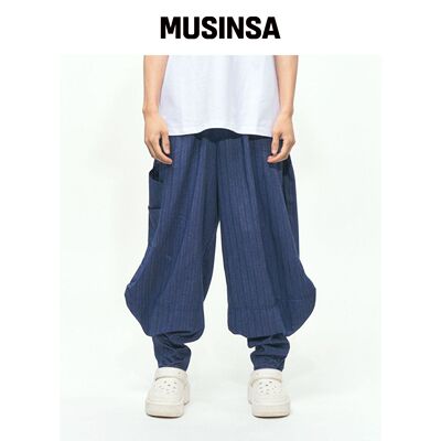 AIFERUNWAY 宽松气球TOBI短裤海军蓝韩国官网直邮进口MUSINSA