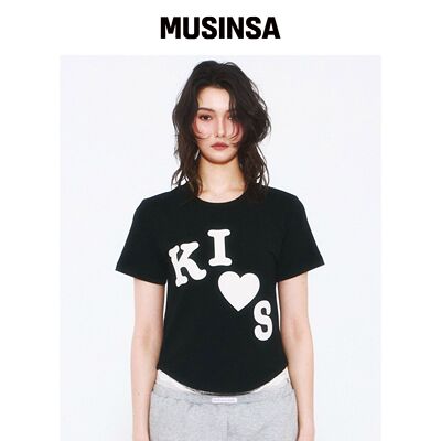 KIMS FRESH COTTON MARKET KEYTH LOGO T恤 黑色韩国官网直邮进口