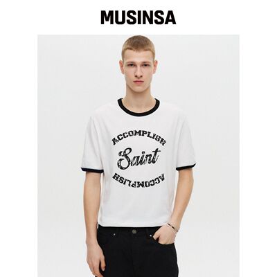 DNSR 圣特丝绸半袖Ringer T恤 白色 MUSINSA韩国官网直邮进口