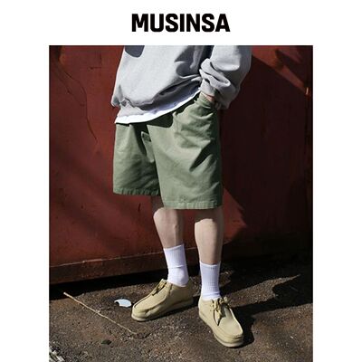 MODERMENT 双褶水洗宽松短裤 [卡其] MUSINSA韩国官网直邮进口
