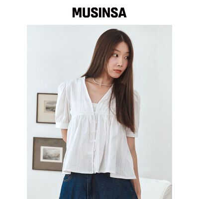 LOSSYROW Lace V 蕾丝衬衫 白色韩国官网直邮进口MUSINSA