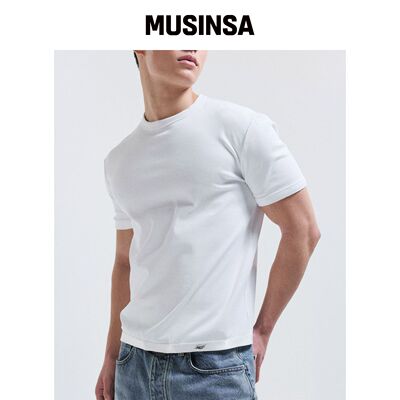 51PERCENT 白色罗纹T恤 MUSINSA韩国官网直邮进口