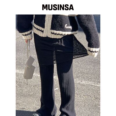 HAAG 修身针织裤（黑色） MUSINSA韩国官网直邮进口
