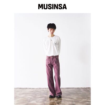 CONECTX 图案棉质长袖衬衫，白色 MUSINSA韩国官网直邮进口