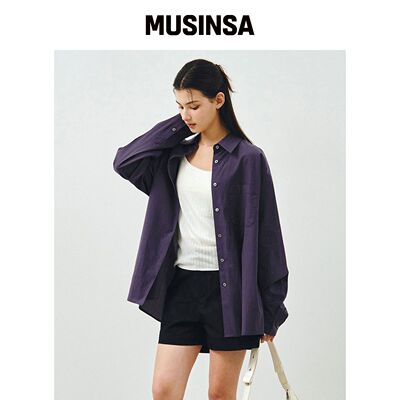 MONGDOL 软触感宽松棉衬衫 紫色 MDSH027VIOLET韩国官网直邮进口