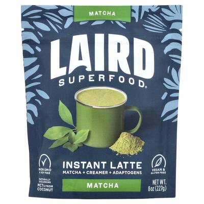 Laird Superfood,速溶拿铁，抹茶 + 奶精 + 适应原，抹茶味，8 盎