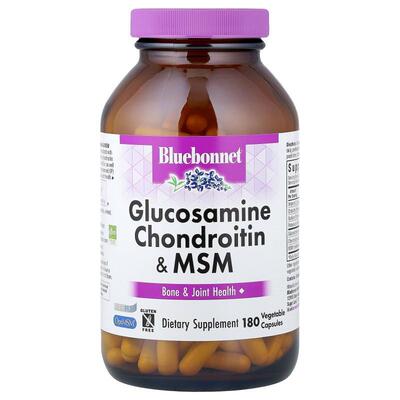 Bluebonnet Nutrition,氨基葡萄糖软骨素 MSM，180 粒素食胶囊