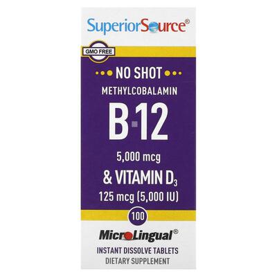 Superior Source,甲钴胺 B-12 和维生素 D3，100 片 Microlingual