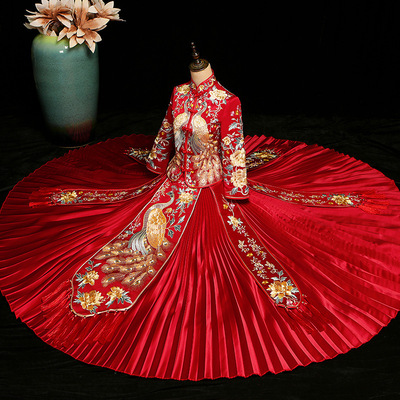 2026新款大码孕妇秀禾服新娘款中式婚纱礼服结婚服古代绣禾敬酒服