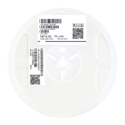 0603贴片电容 4.7uF(475)±10% 16V 材质：X7R 0603B475K160NT