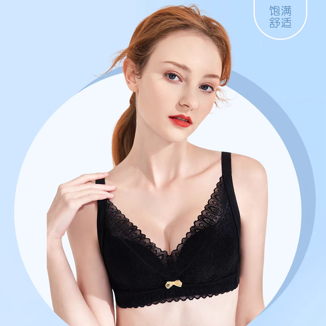 文胸正品春夏内衣女孔洞透气薄B杯软钢圈侧收副乳胸罩三扣调整型