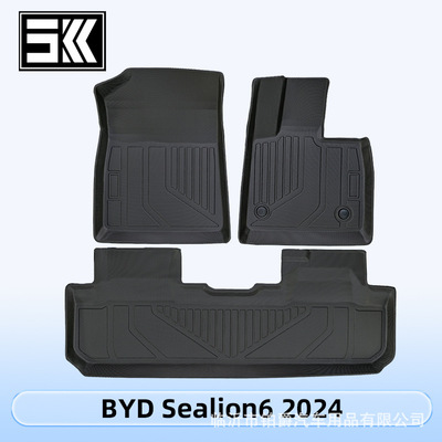 适用于BYD Sealion6 2024 右舵3D全天候材质TPE脚垫后备箱垫地垫