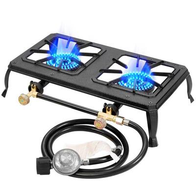 Cast Iron Propane Gas Stove Double Burner Heavy Duty