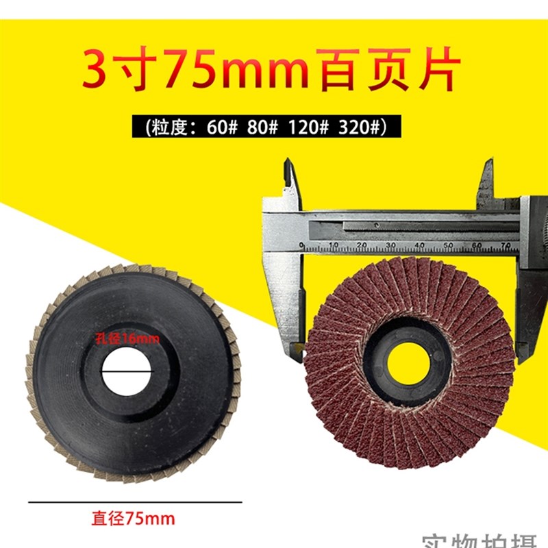 2寸3寸百叶片不锈钢木工打磨抛光百叶轮小型角膜机磨片平面砂布轮