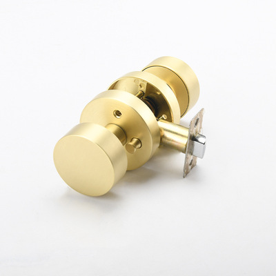 Gold door knob圆球把手隐私卧室锁浴室圆形旋钮锁bathroom lock