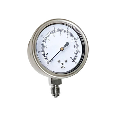 不锈钢膜盒压力表全钢微压表径向立装侧装YEB60 10PSI 69KPa