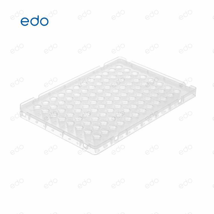 EDO 0.1mL 96孔板 全群边 透明 蓝色框 ***包邮