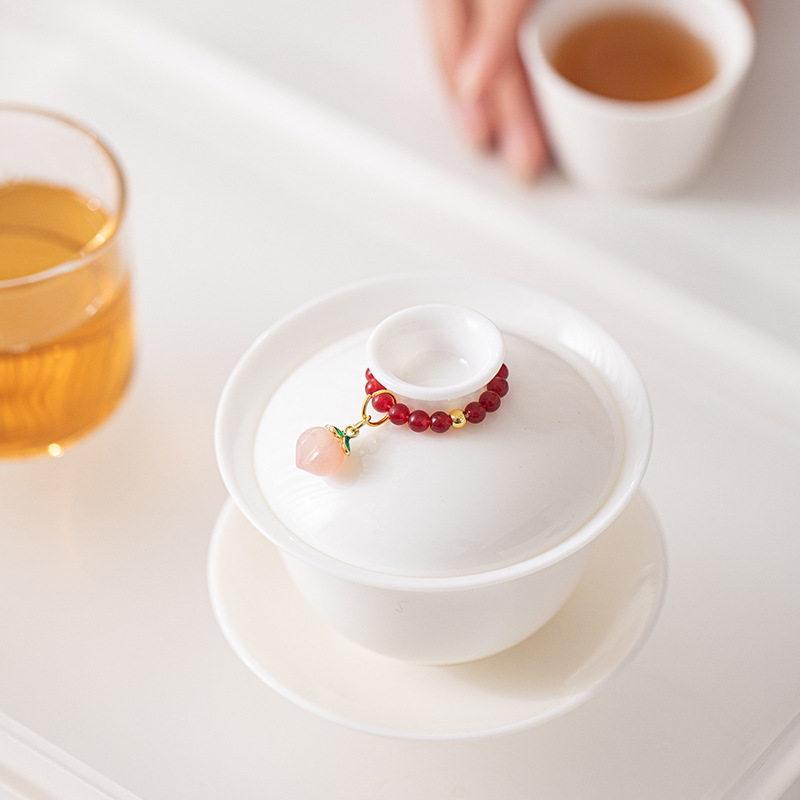 盖碗茶壶小提溜吊坠弹力圈壶绳猫爪挂饰配件紫砂壶盖子茶具装饰品
