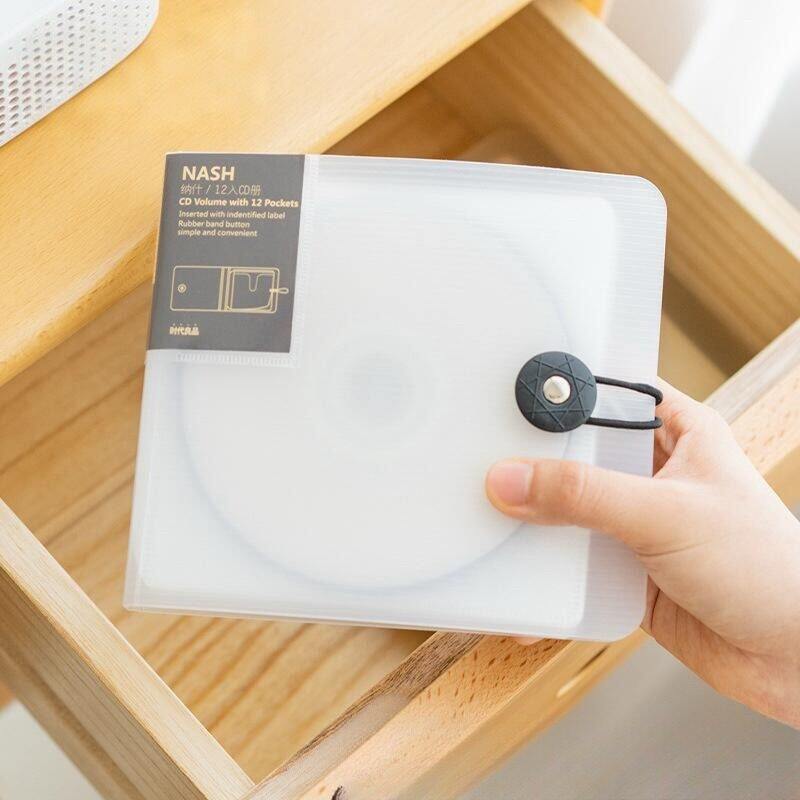 简约DVD光碟盒家居CD包收纳册12入CD塑料收纳盒车载