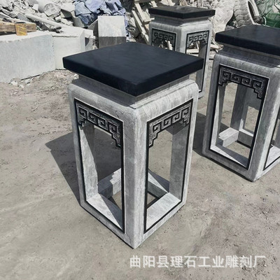 曲阳仿古青石花架盆景底座