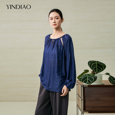 YINDIAO引调串珠醋纤小衫